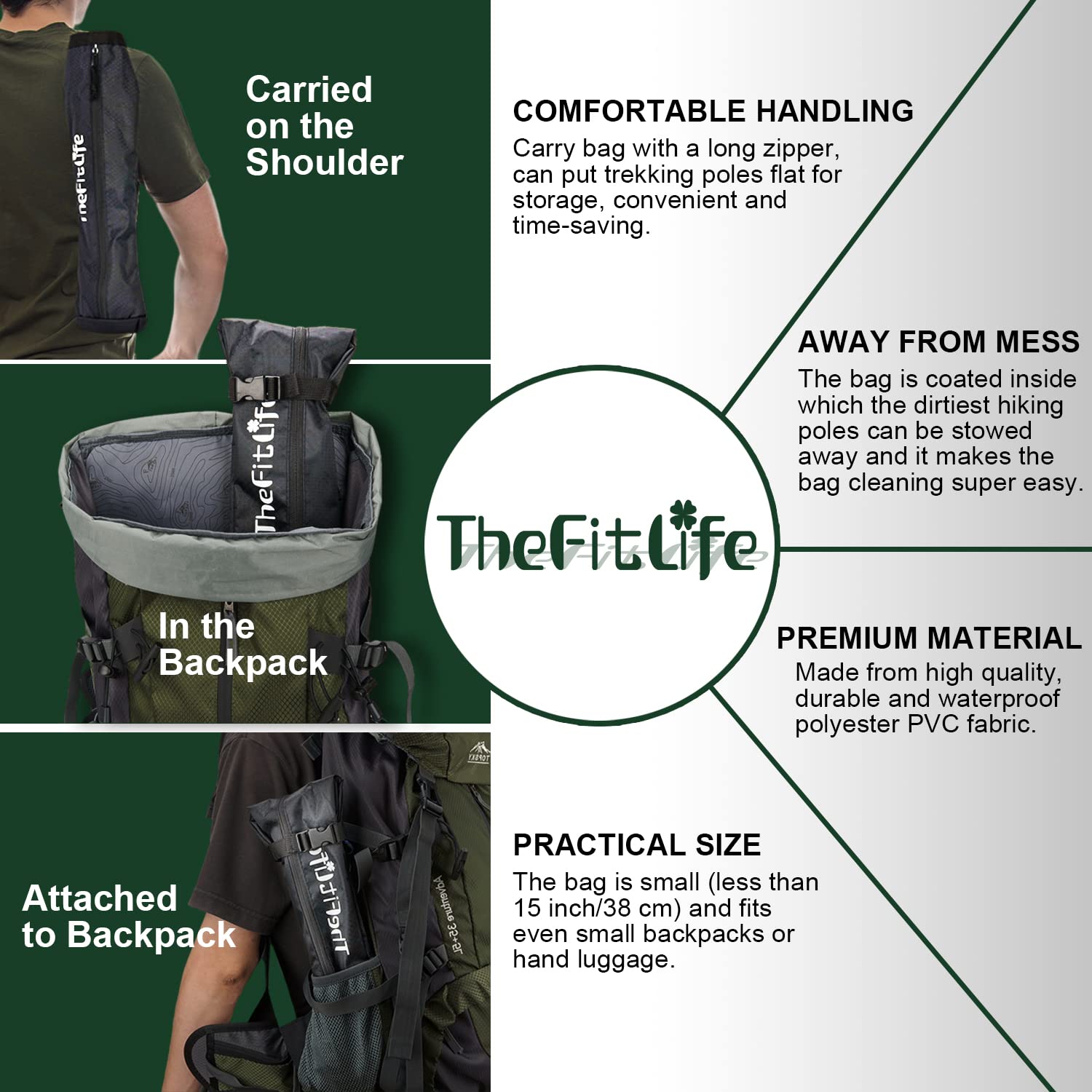 TheFitLife Collapsible Trekking Poles for Hiking β Lightweight Folding Walking Sticks for Men and Women with Extra-Long Foam Handle and Metal Flip Lock Red