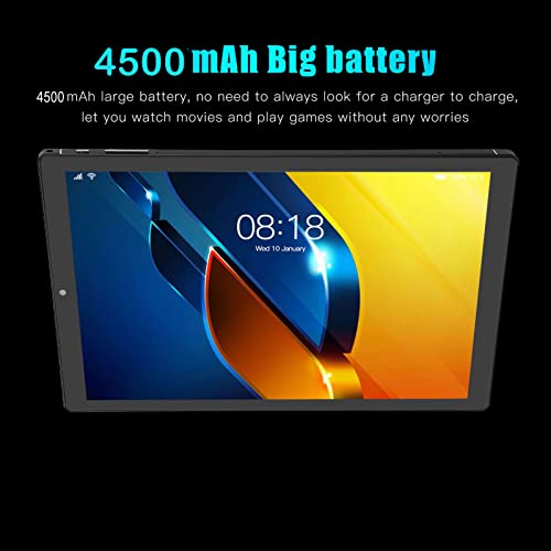 Yoidesu 10.1 Inch Tablet Android 12, Ten Core Pad with Dual Camera, 6GB Ram 128GB ROM, WiFi/Bluetooth, Support 128GB Memory Card, 1960x1080 HD IPS Screen, 8800mAh Battery, Black (US)