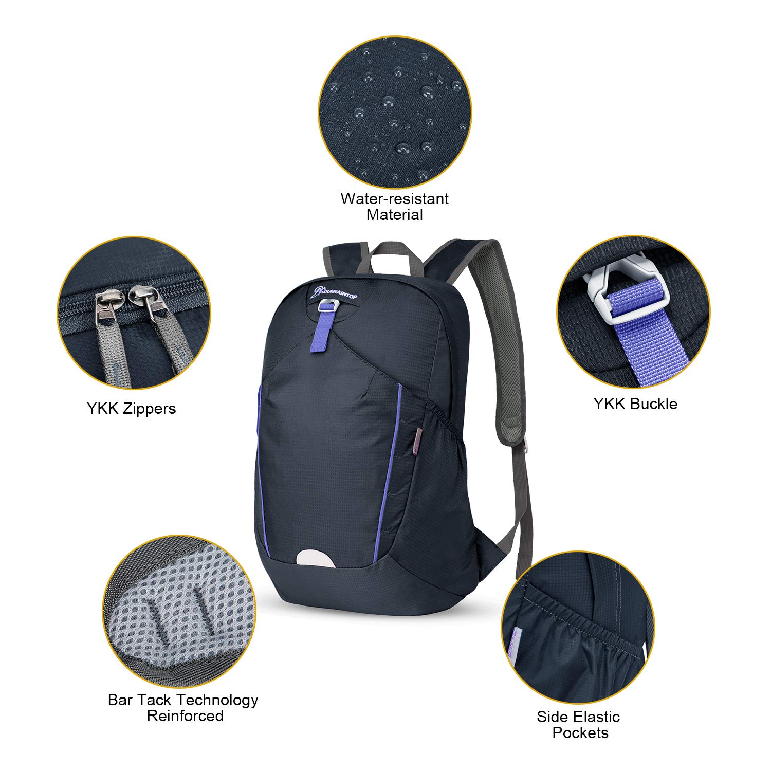 MOUNTAINTOP 28L Packable Travel Hiking Backpack Daypack