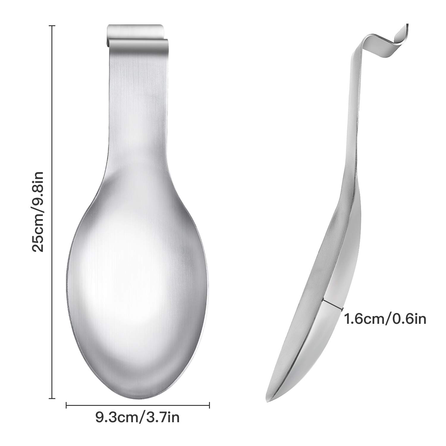 Supkiir Spoon Rest, 4 Pack Spoon Spatula Rest Stainless Steel for Kitchen Restaurant Home Use, Dishwasher Safe