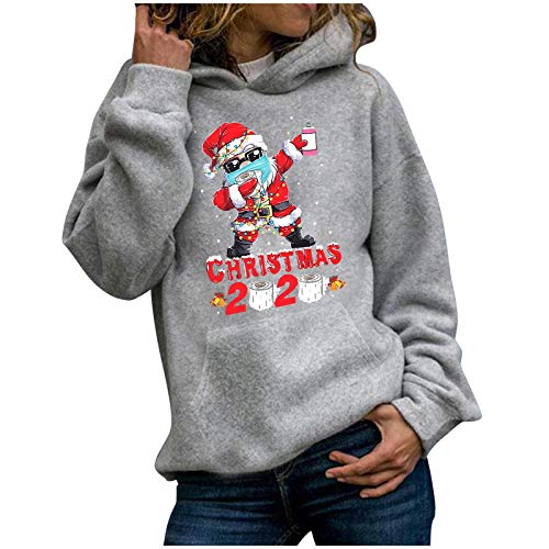 Women Hoodies Pullover Round Neck Print Hoodies Running Pullovers Tops Plus Size Pullovers Hoodies Streetwear Outwear Grey