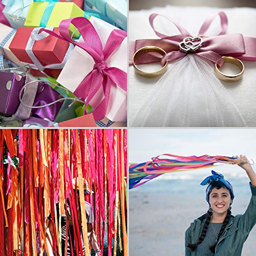 Patioer 30 Pack Satin Ribbon, 750 Yard, 3/8 inch 25 Yard Each Silk Colorful Satin Rolls for Gift Package Wrapping Bows Crafts Gifts Party Wedding