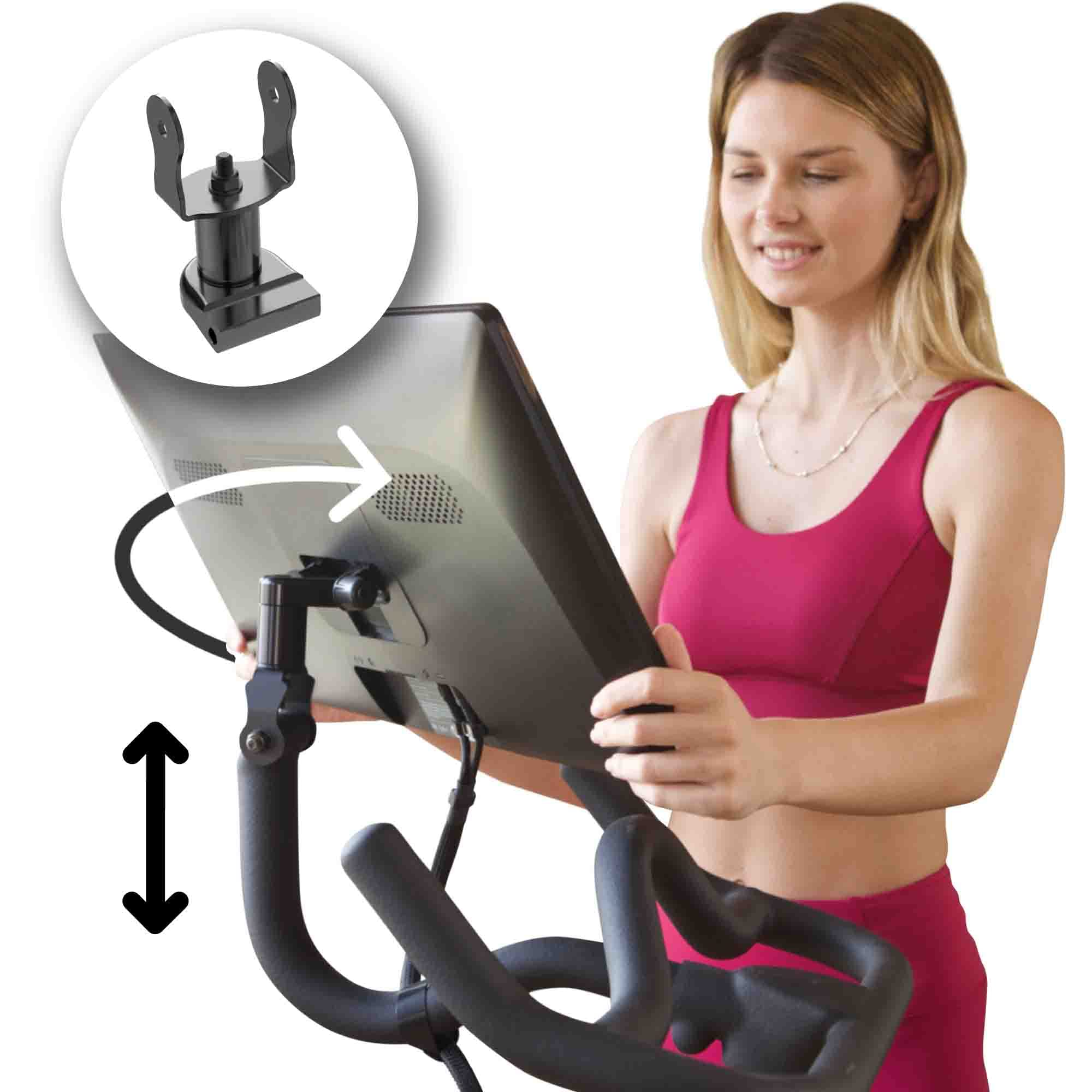 SELINA Screen Swivel Mount | Pivot Arm Compatible with The Peloton Bike | 360 Degree Turn | Easily Adjust & Rotate Your Screen | Accessories