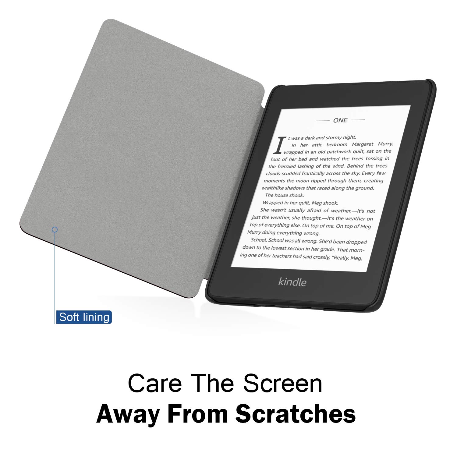 MoKo Case Fits 6" Kindle Paperwhite (10th Generation, 2018 Releases), Thinnest Lightest Smart Shell Cover with Auto Wake/Sleep for Amazon Kindle Paperwhite 2018 E-reader - Black