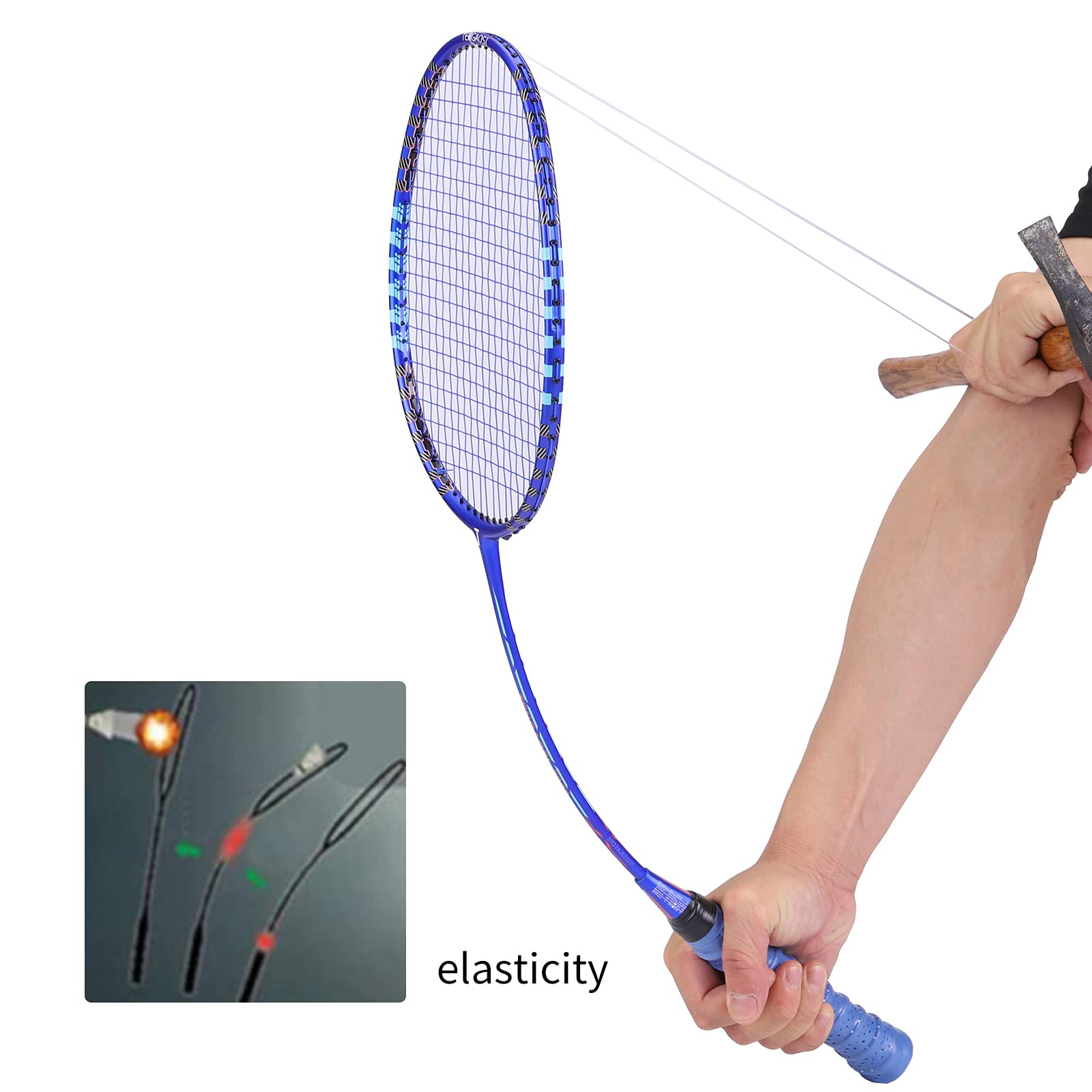 TENGAOSI - High Grade Badminton Set 2 Player Graphite Badminton Rackets Set - Including Badminton Racquets and Feather Shuttlecocks Birdies