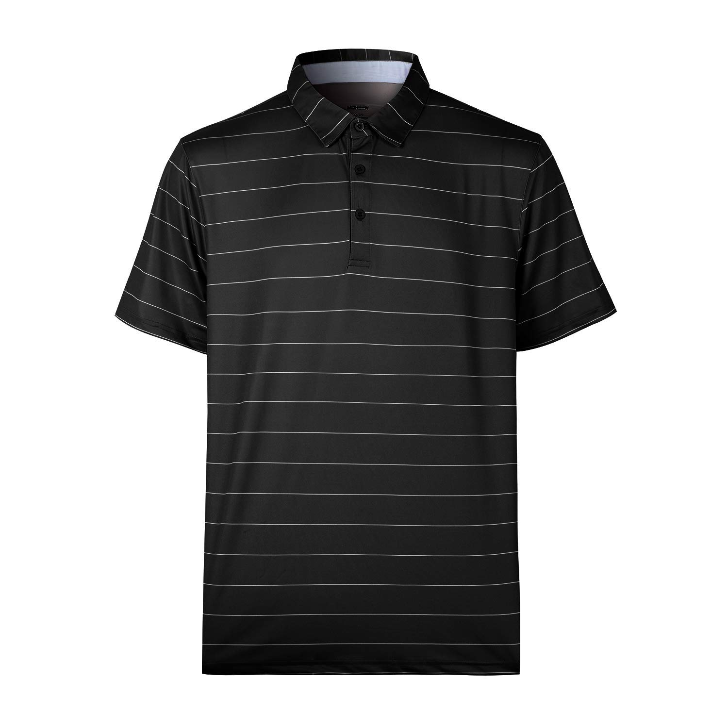 Men's Golf Shirts Dry Fit Short Sleeve Performance Golf Polo Shirts(12140-Black 3XL)
