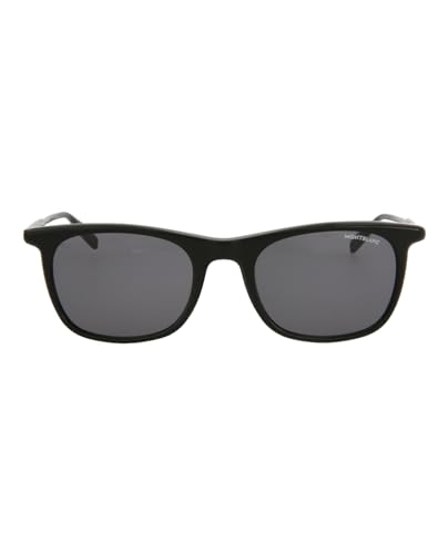 MONTBLANC Square/Rectangle Sunglasses Black Black Grey Luxury Eyewear Made In Italy Acetate Frame Designer Fashion for Everyday Luxury