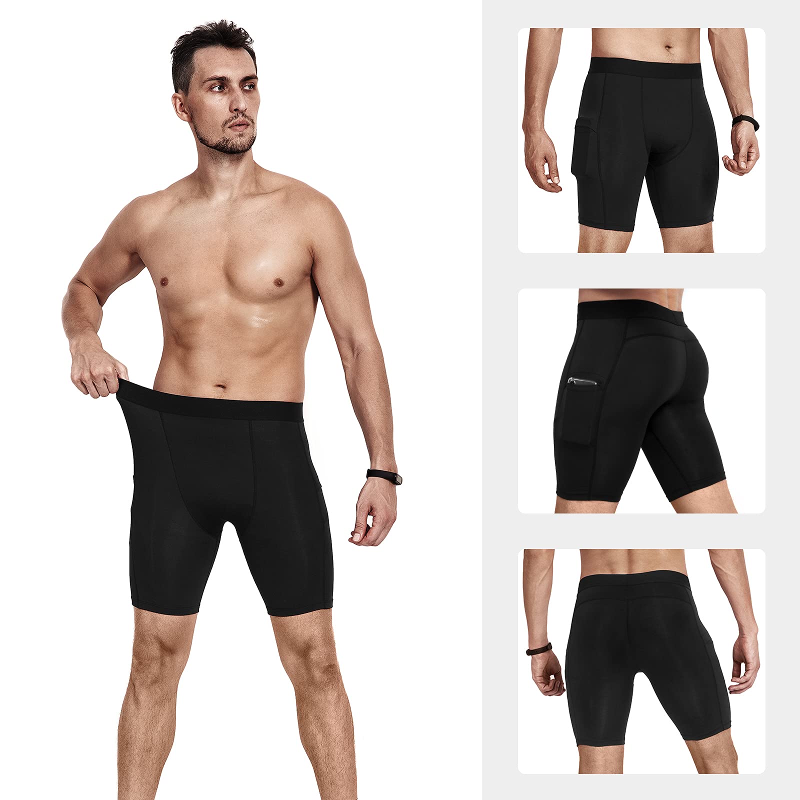 Niksa Compression Shorts Men 2/3 Pack, Compression Underwear for Men Athletic Shorts, Running Workout Fitness Shorts
