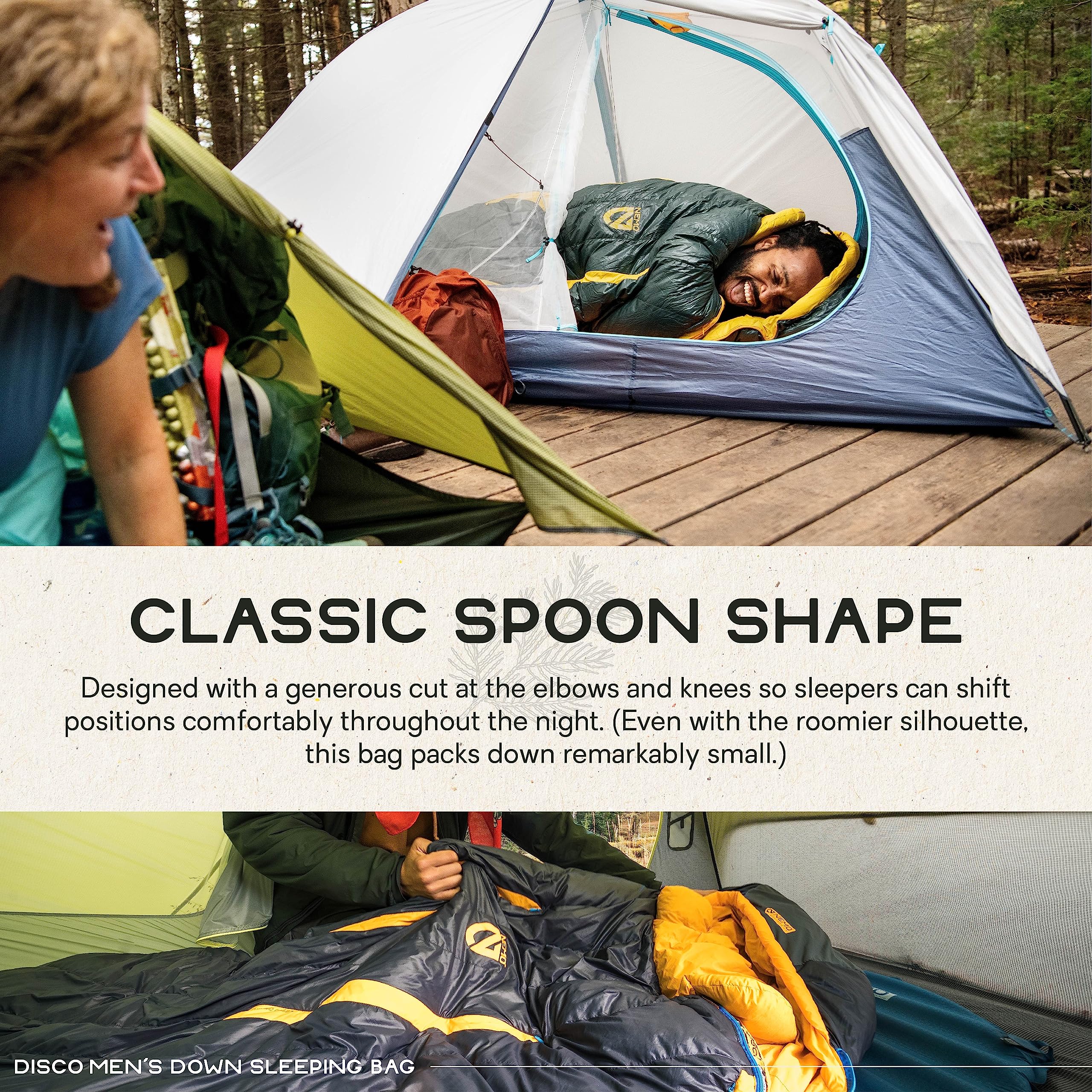 NEMO Disco Sleeping Bag | Plush Down Backpacking Sleeping Bag for Side Sleepers, Mens 15 Long