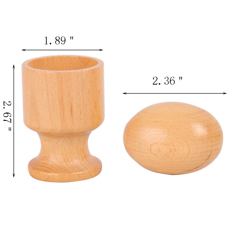 Montessori 3D Object Fitting Exercise with Tray Ball Egg with Cup and Cube with Box Montessori Infant Toys Materials for Toddlers Babies