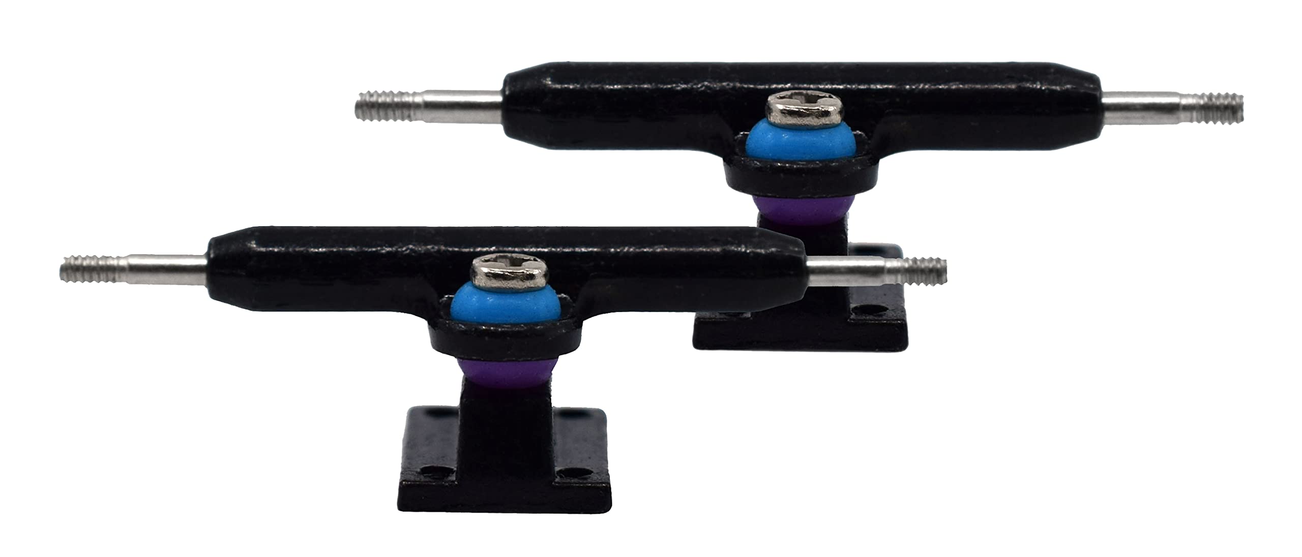 Teak Tuning Prodigy Pro Inverted Fingerboard Trucks with Gold Colored Locknuts & Urethane Tuning, Black Colorway - 34mm Width - Inverted Kingpin, Solid Axle Style - Tuned & Assembled