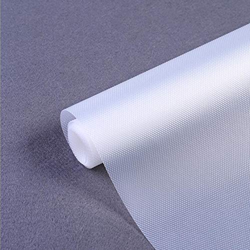 Soqool Washable Refrigerator Liner Drawer and Shelf Liner, Water/Oil Proof Liners for Fridge Shelves, Drawers, Cabinets, Table and Desks 17.7"x60" 1 Roll, Clear