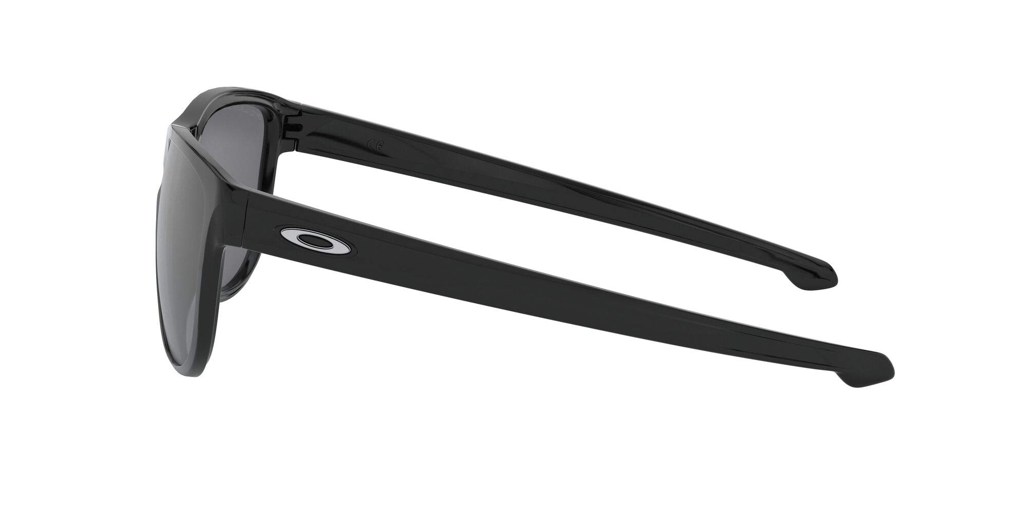 Oakley Men's 0OO9342 Sliver R Rectangular Sunglasses, Polished Black/Black Iridium Polarized, 57 mm