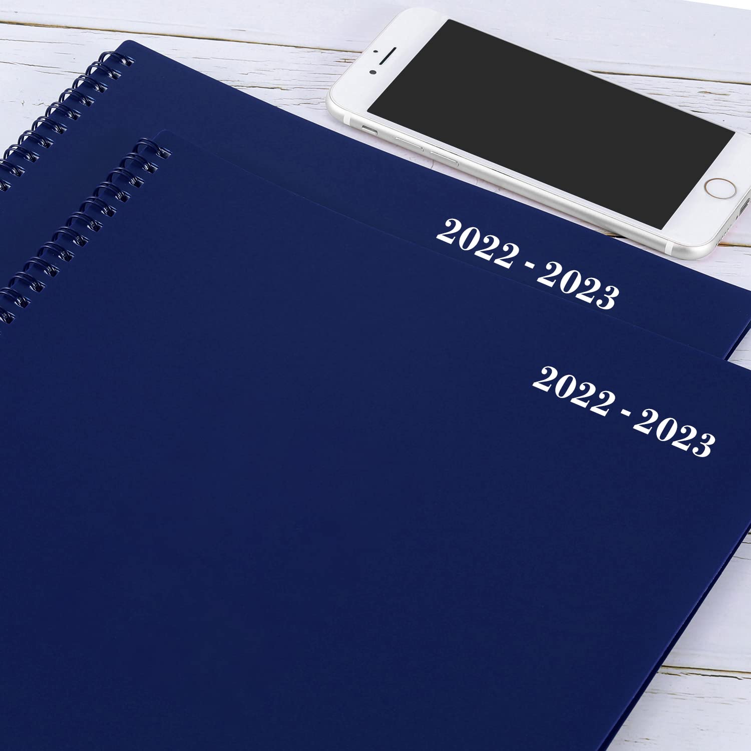 Monthly Planner 2022-2023 - 18-Month Planner with Tabs, Pocket, Label, Contacts and Passwords, 8.5" x 11", Jan. 2022 - Jun. 2023, Twin-Wire Binding - Navy Blue by Artfan