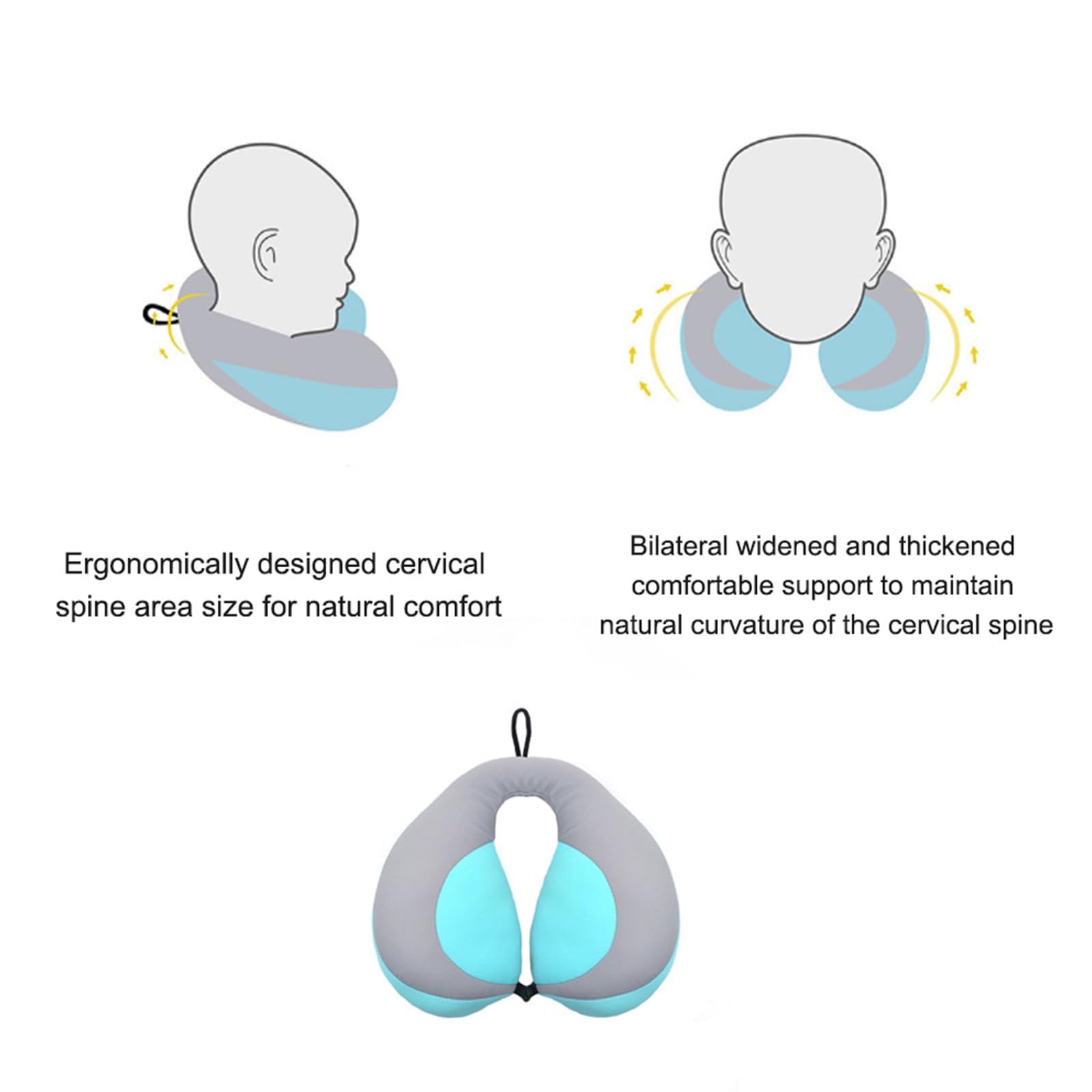 MOOB Baby Pillow for Car Seat Kids U-Shape Travel Neck Pillow Support Children Stroller Pillow Blue