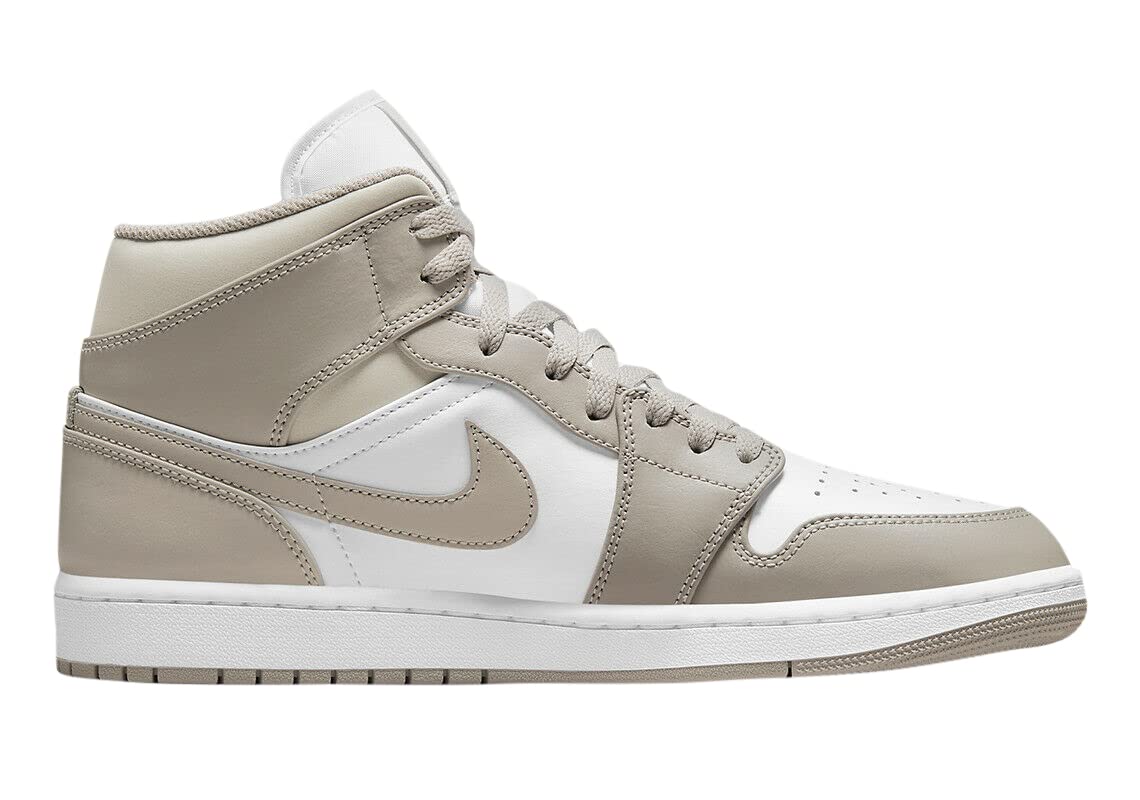 Nike Men's Jordan Air 1 Mid Shoes, College Grey/Light Bone-white, 11
