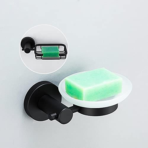 PLMM soap Box, Bathroom Soap Holder Shower Black Soap Dish Bathroom Tray Accessories Box Shelf Zinc-Alloy Wall Dishes Shelves (Size : Small)