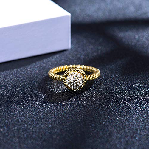 Mytys Stackable Band Rings for Women 18k Gold Plated Cable Design Statement Ring Gift style 3