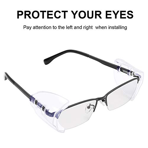 YunTuo 2/4/6/10 Pairs Glasses Side Shields for Eye Glasses,Safety Glasses with Side for Eye Protection-Fits Small to Medium Eyeglasses (2)