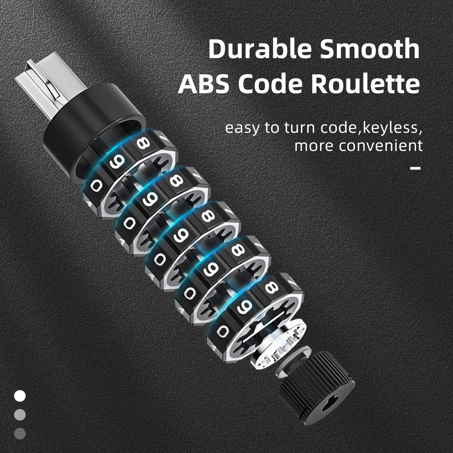 ROCKBROS Bike Lock Cable Combination Bike Cable Lock 5 Digits Resettable High Security Anti Theft Bicycle Lock Reflective Cloth Combo Bicycle Cable Lock