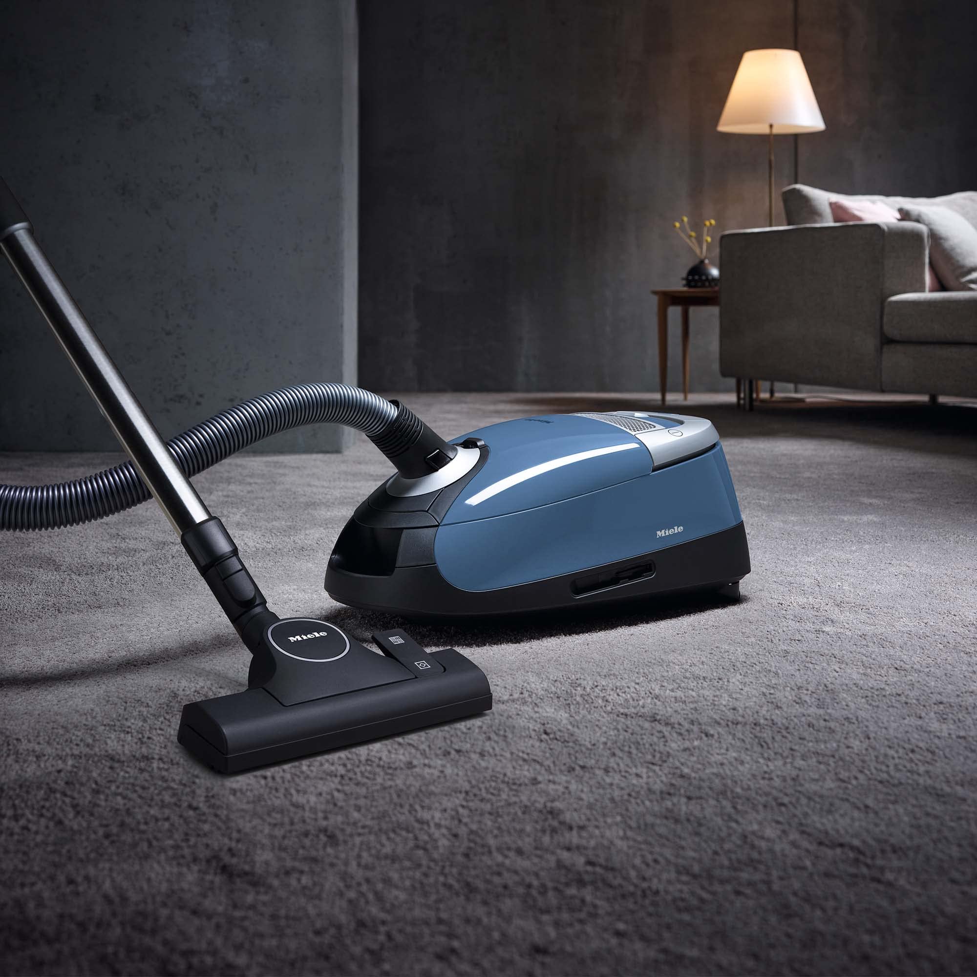 Miele Complete Hardfloor Bagged Canister Vacuum Cleaner Low-Pile Carpet, C2 Hard Floor, Tech Blue
