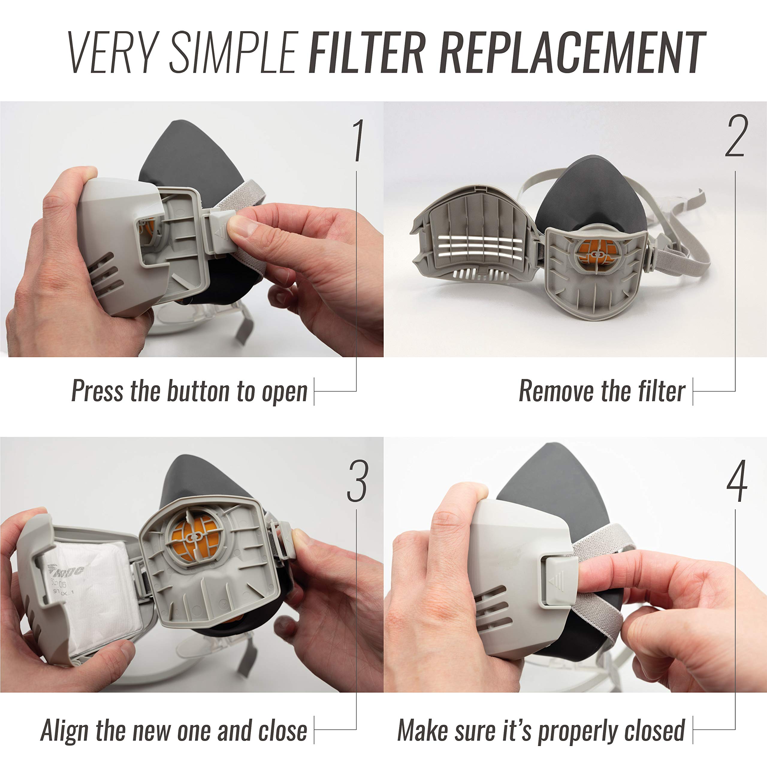 PM2.5 Replacement Filters for ST-AX and ST-AG Respirator Face Masks β High Efficiency 5 Layer Construction with Electrostatic Fiber Traps Particles 100X Smaller Than a Human Hair -10 Pack
