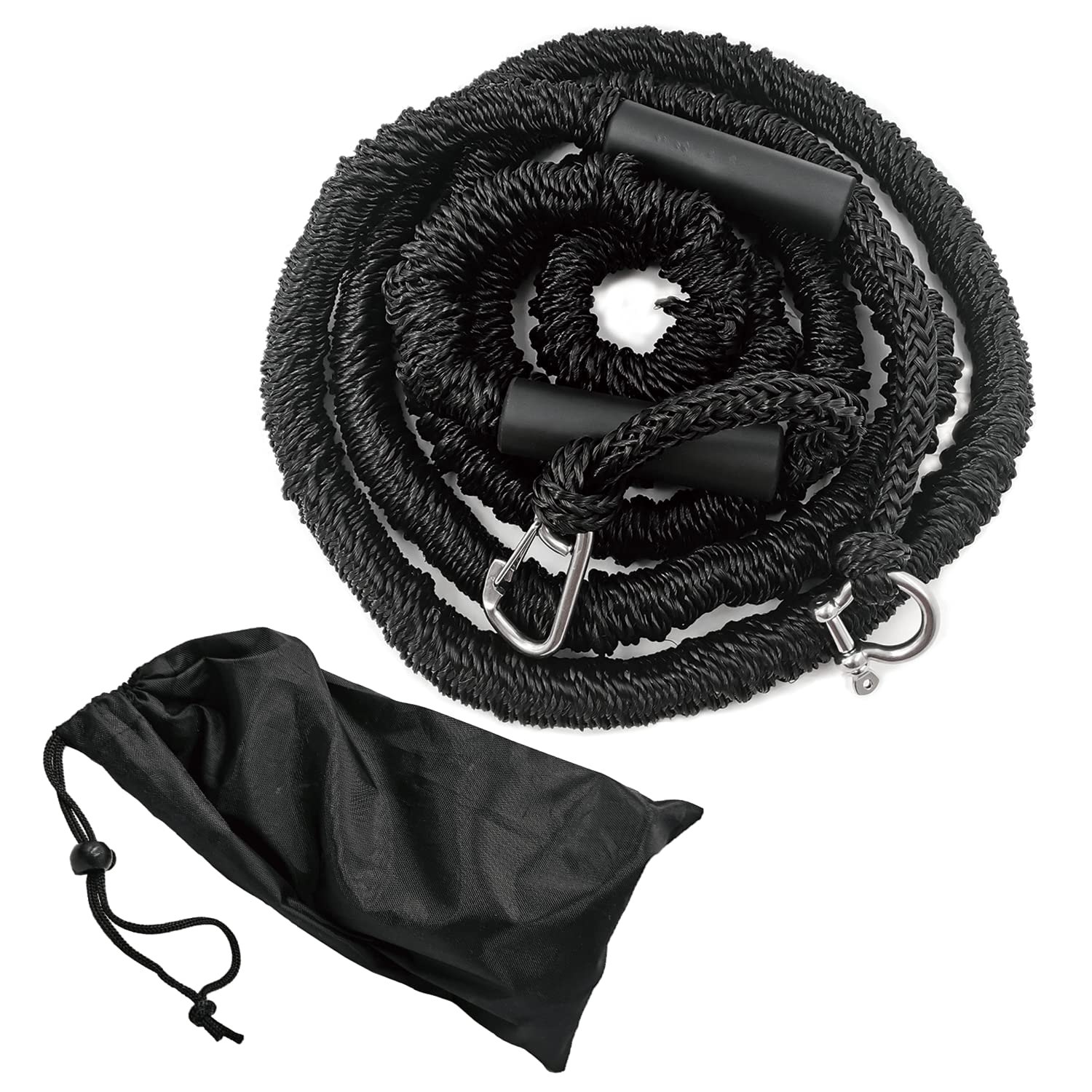 SHENGHUISS Boat Bungee Dock Lines-Elastic Anchoring Rope Prevents Anchor Form Dislocating,Keeps Your Boat,Jet Ski and PWC Safely Tethered Near Beach & Sandbar,Storage Bag+SS316 Snap Hook & D Ring