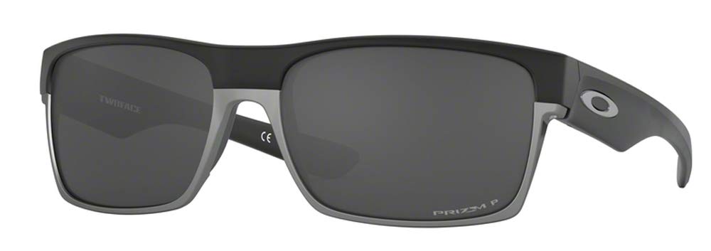 Oakley Twoface OO9189 918938 60M Matte Black/Prizm Black Polarized Square Sunglasses For Men+BUNDLE Accessory Leash Kit + BUNDLE with Designer iWear Eyewear Kit