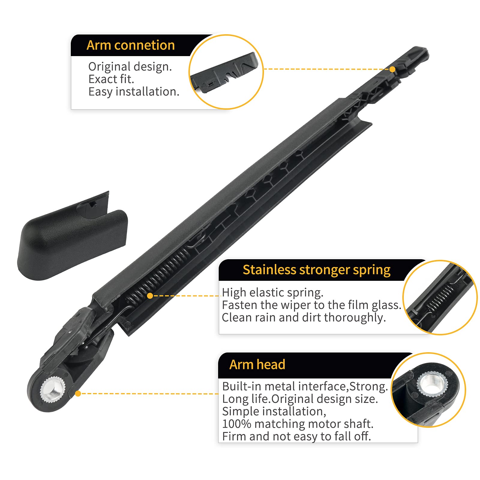Replacement for 2009-2016 Ford Expedition Lincoln Navigator Rear Windshield Wiper Arm Blades-GAYCICC Car Back Window Wiper Cover Kit