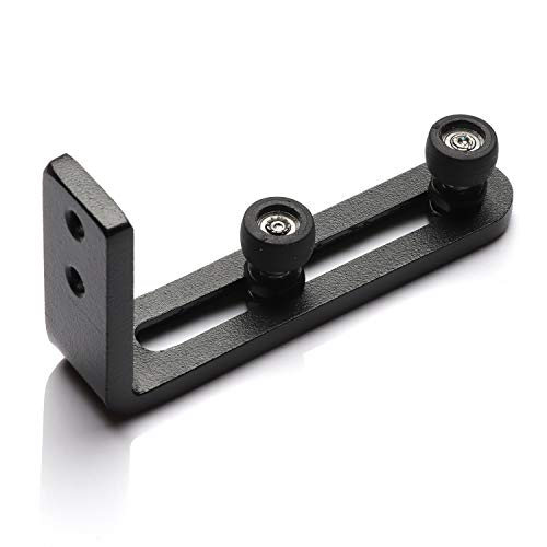NEW IMPROVED DESIGN!!! Barn Door Floor Guide | SMOOTH BUTTER BEARINGS!!! | Stay Roller Sliding Adjustable | Guide Flush With Floor | Steel Frame (SMALL BLACK)