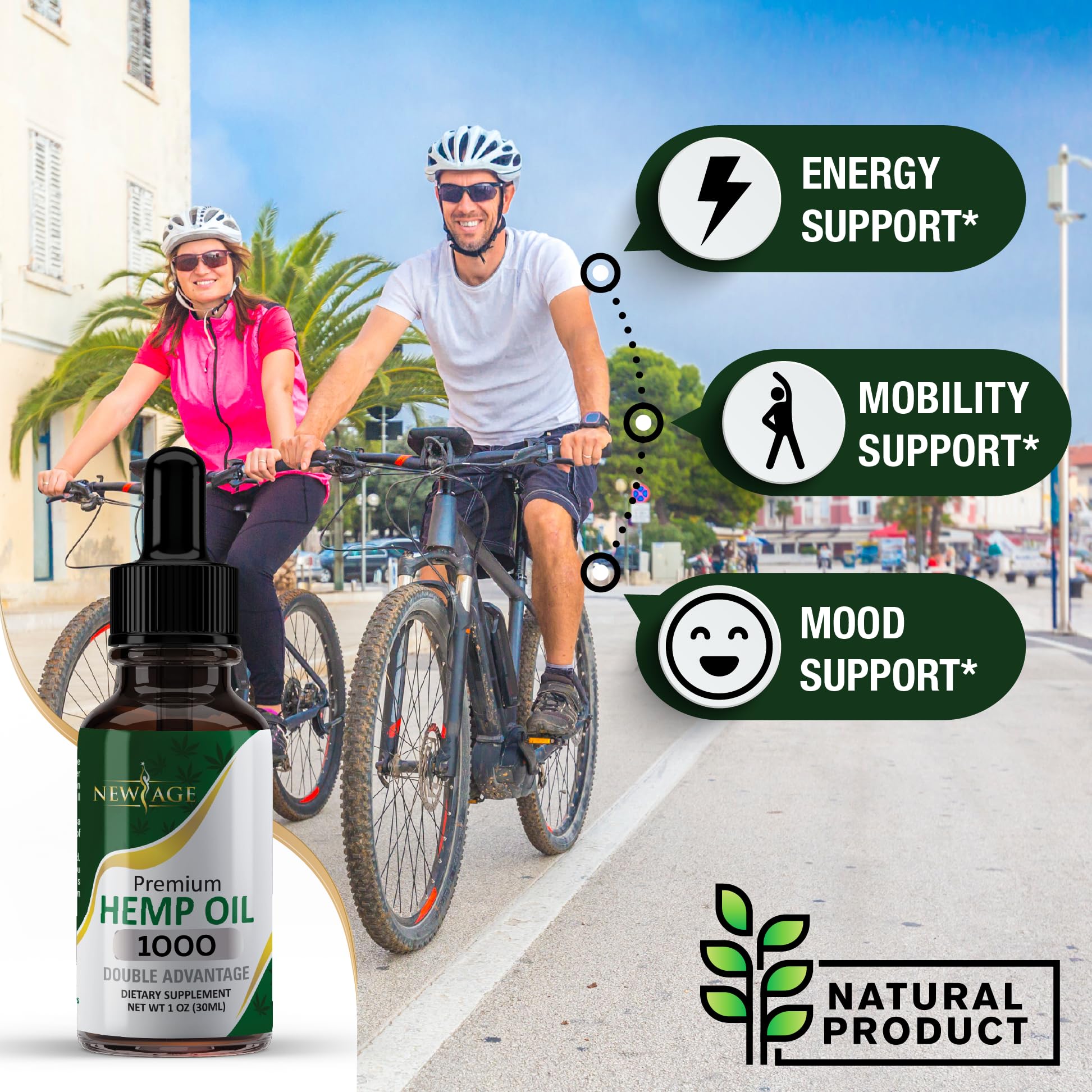 NEW AGE Hemp Oil - All Natural Grown and Made in The USA! (1000 (Pack of 2))