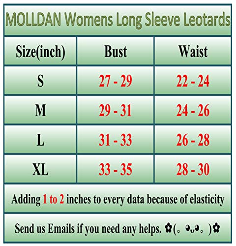 MOLLDAN Women Basic Dance Leotard Long Sleeve Adult Team Short Sleeve Ballet Leotard Tank Top Sleeveless Dancewear(4028-S-06)
