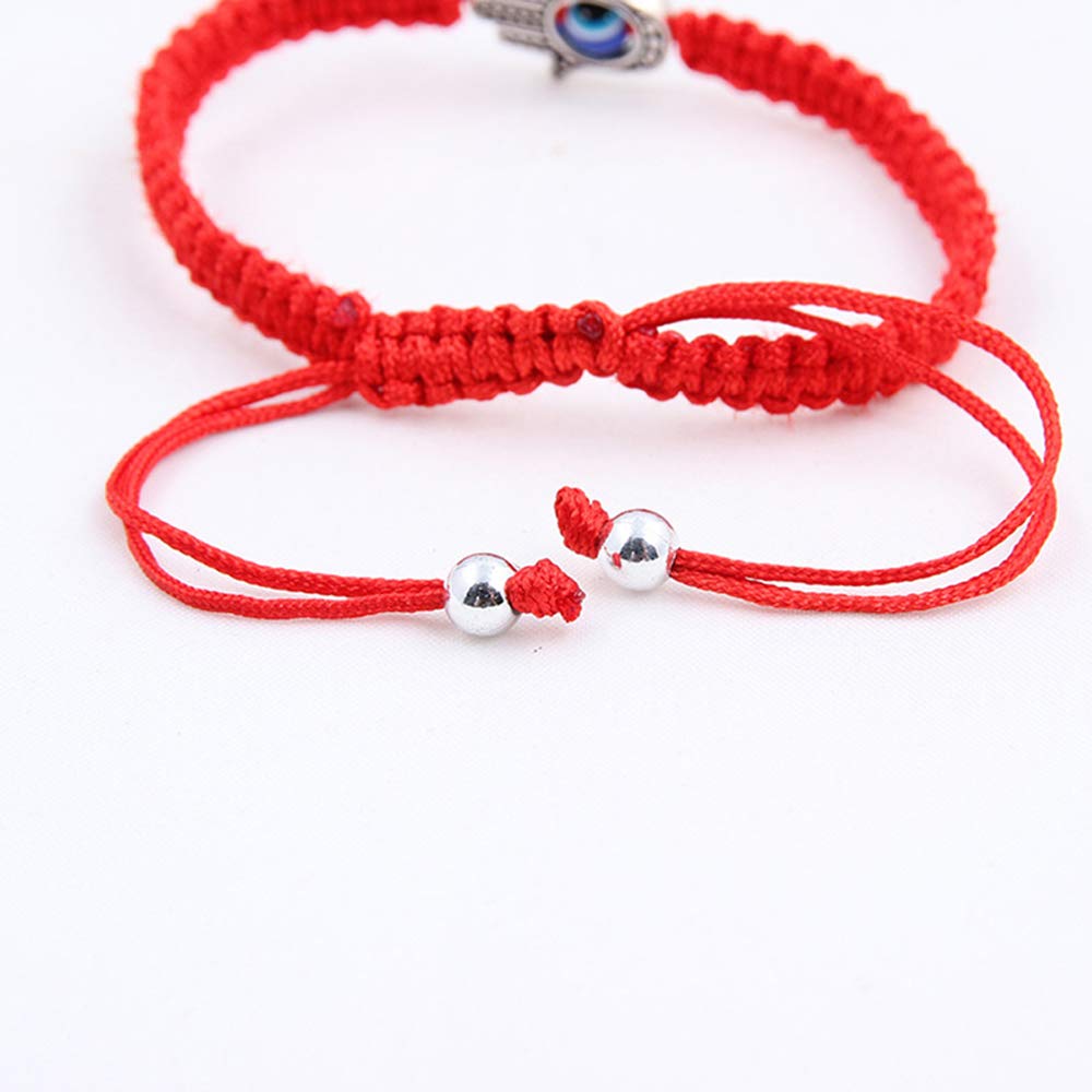 MENGLINA Unisex Handmade Braided Rope Lucky Red String Bracelet Hamsa Evil Eye Charm Bracelet for Women Peaceful Adjustable Couple Bracelets