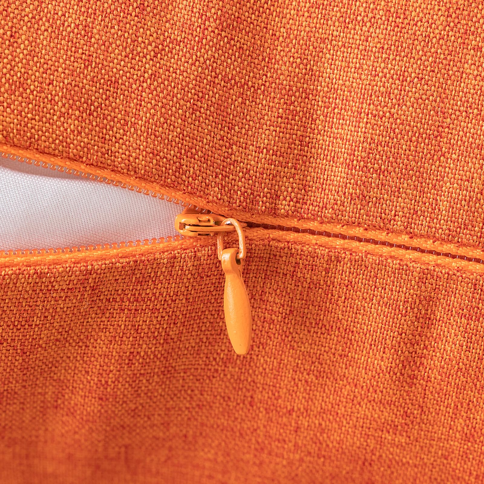 MIULEE Fall Pack of 2 Decorative Outdoor Solid Waterproof Throw Pillow Covers Polyester Linen Garden Farmhouse Cushion Cases for Patio Tent Balcony Couch Sofa 12x20 inch Bright Orange
