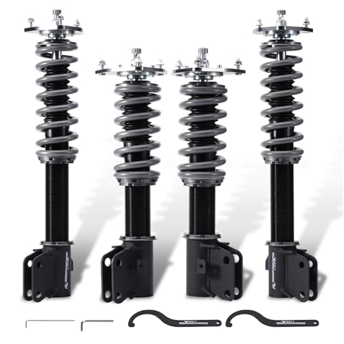 maXpeedingrods Coilovers for Subaru Impreza WRX 2000-2007 STI 2000-2004 for Saab 9-2X 2005-2007 GGA GGE, Shock Absorber Height AdjustableCoilovers Suspension Kit Struts, Amortiguador Lowering Kit Red