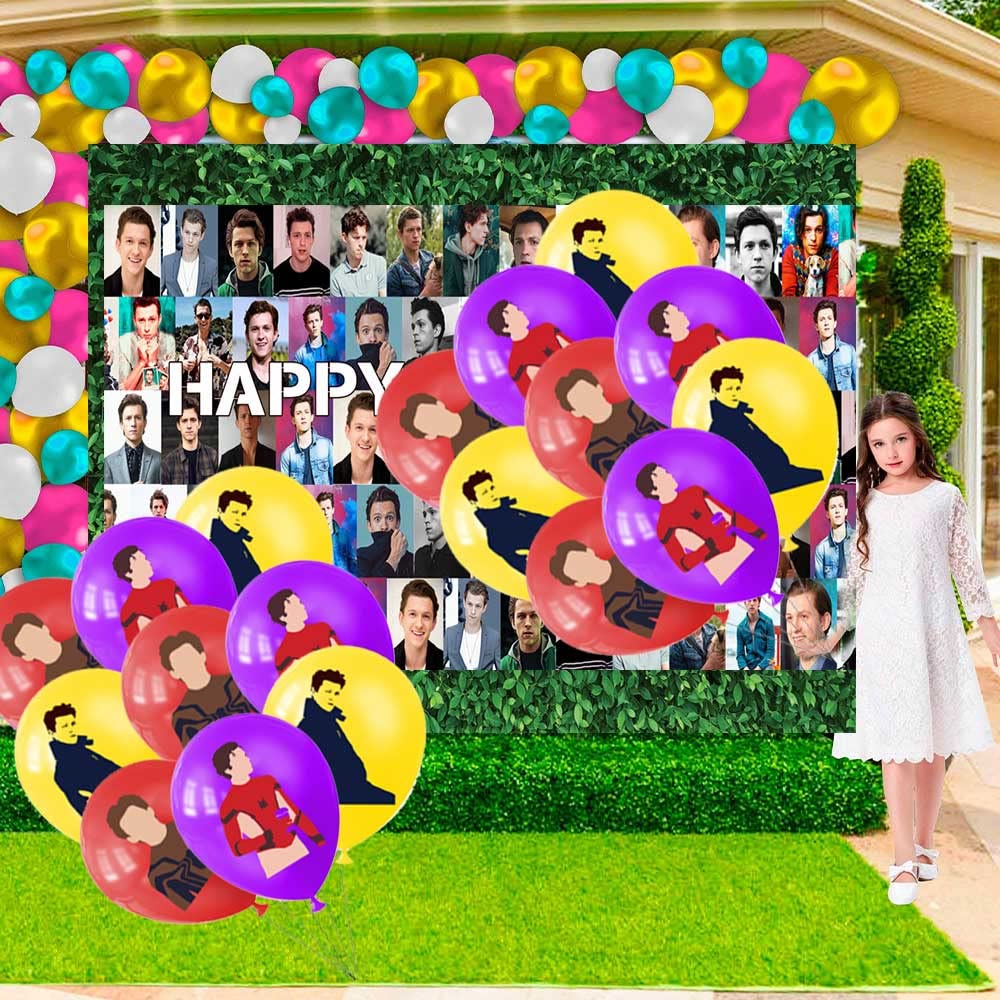 Tom Holland Party Supplies Decorations Birthday Cake Topper Balloons Banner Backdrop Decor