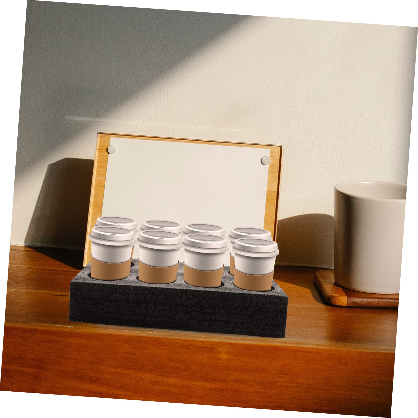 Mobestech Milk Tea Cup Holder Car Table Tray Beverage Takeout Accessory Foam Cup Holder Bike Stand Foam Drink Carrier Holder Trays Outdoor Trash Can Bracket Clip Travel Drinks Pearl Cotton