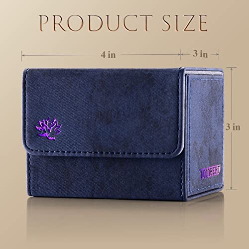 tombert 150+ Premium Deck Box for MTG, PTCG, Large Capacity with 2 Dividers, Fits 150+ Sleeved Cards TCG Trading Card Games (Horizontal- Lotus)
