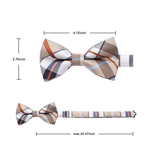 Mens 3 Pack Bow Tie Paisley Plaid Dot Pre-Tie Bow Tie Classic Formal Bow Ties for Men Adjustable Bowtie Tuxedo Wedding