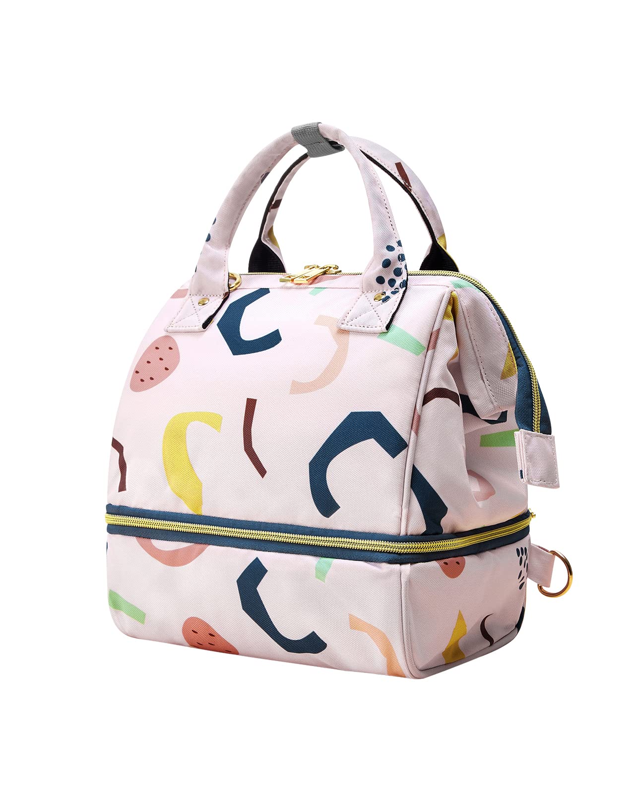 SYNPOS Breast Pump Bag with Cooler Pocket, Mini Pumping Bags for Working Moms, Breast Milk Cooler Bags with Smooth Zipper and Double Layer Waterproof, Cooler Tote Bag for Travel(No Include ice Pack)
