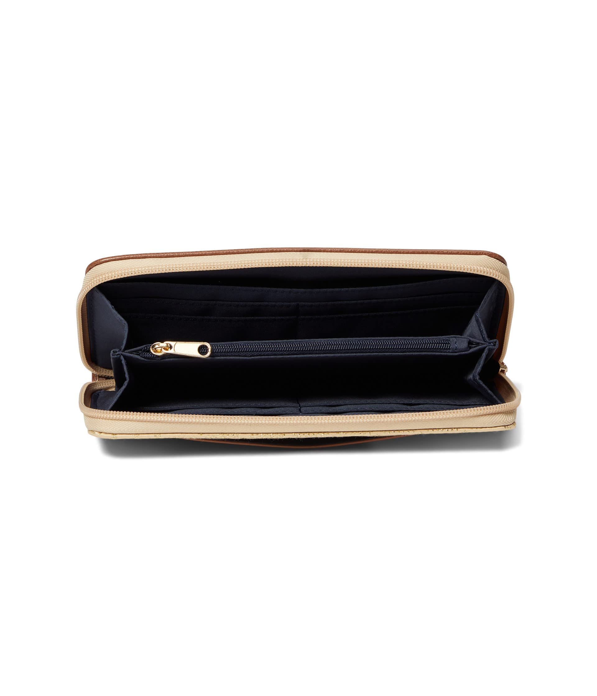 Tommy Hilfiger Millie II Zip Around Wallet Khaki/Light Gold Lurex One Size