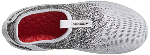 Speedo Women's Water Shoe Surfknit Pro, White/Grey/Black, 8