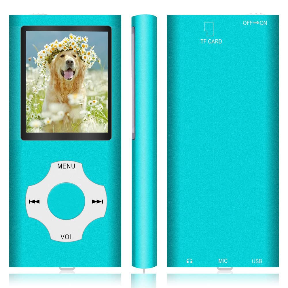 MP3 Player / MP4 Player, Hotechs MP3 Music Player with 32GB Memory SD Card Slim Classic Digital LCD 1.82'' Screen Mini USB Port with FM Radio, Voice Record (Blue)