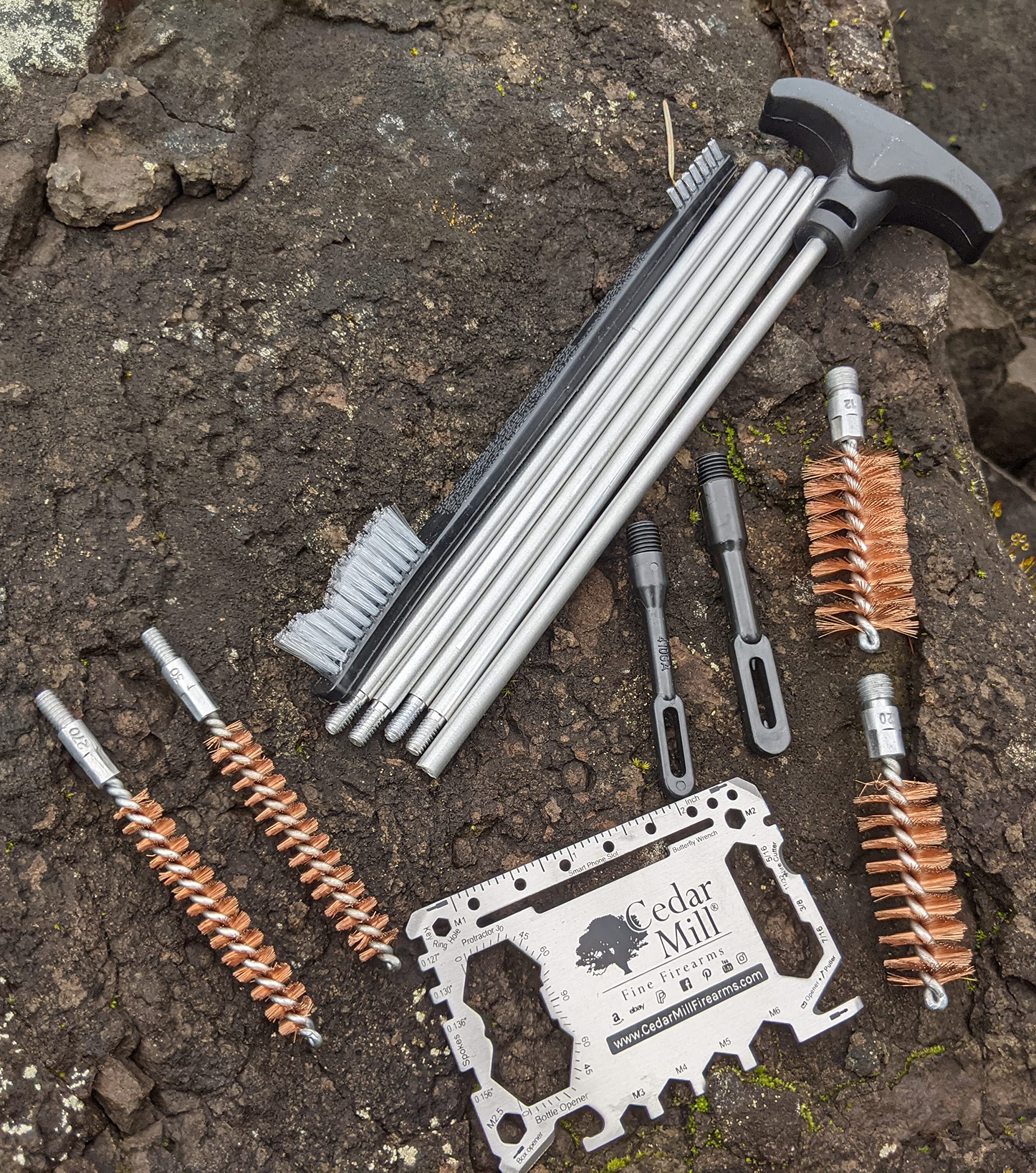 Pistol Cleaning Kit for Handguns, Rifles, & Shotguns - Comprehensive Maintenance for .22 .357 .38 9mm .45 - Compact Deluxe Clamshell Case with Bore Brushes & Jag Tools - Ultimate Firearms Protection