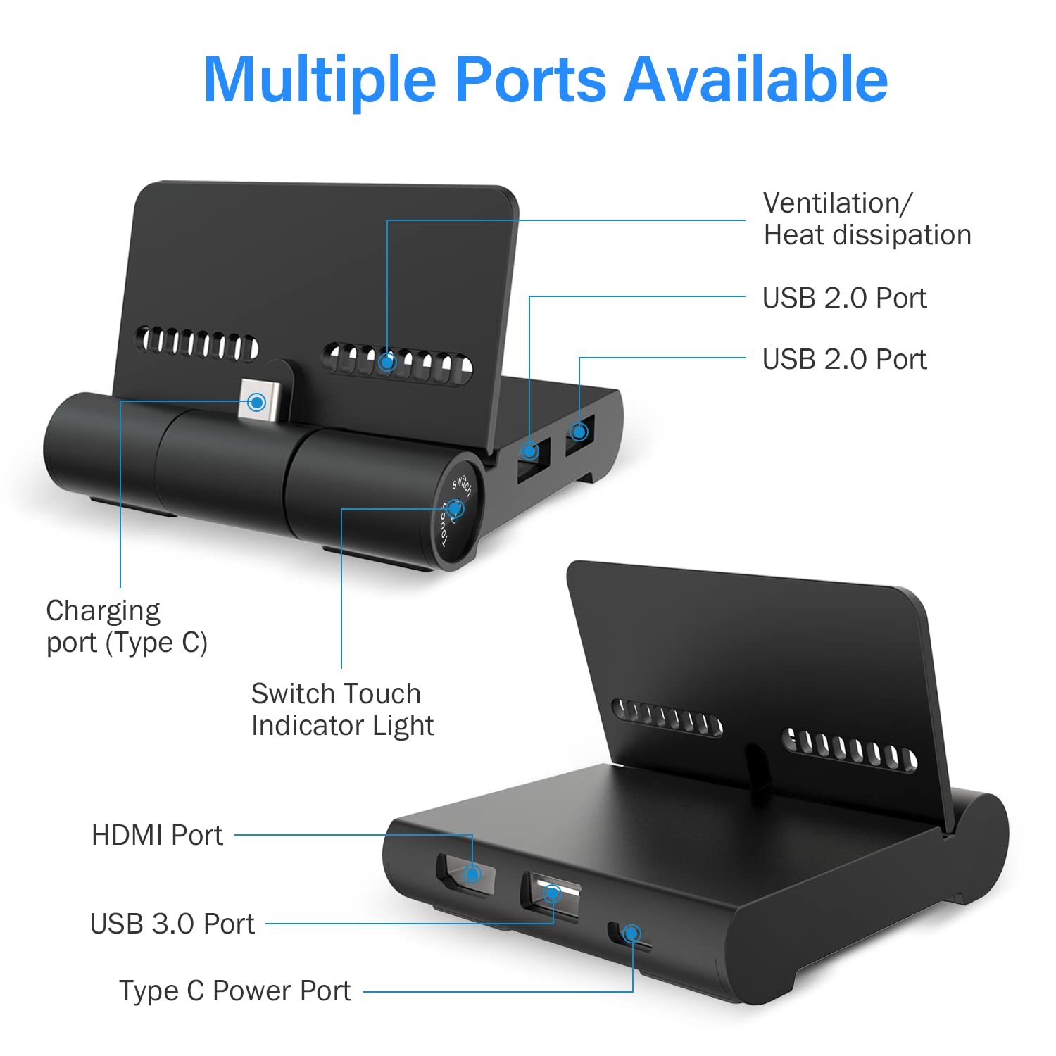Noiposi Switch Dock for Nintendo, Switch Charger Dock for Nintendo Switch,Portable Docking Station,4K HDMI TV Adapter, USB 2.0 &3.0 Port