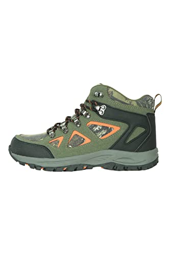 Mountain Warehouse Waterproof Kids Boots - Breathable Hiking Shoes Khaki Kids Shoe Size 1 US