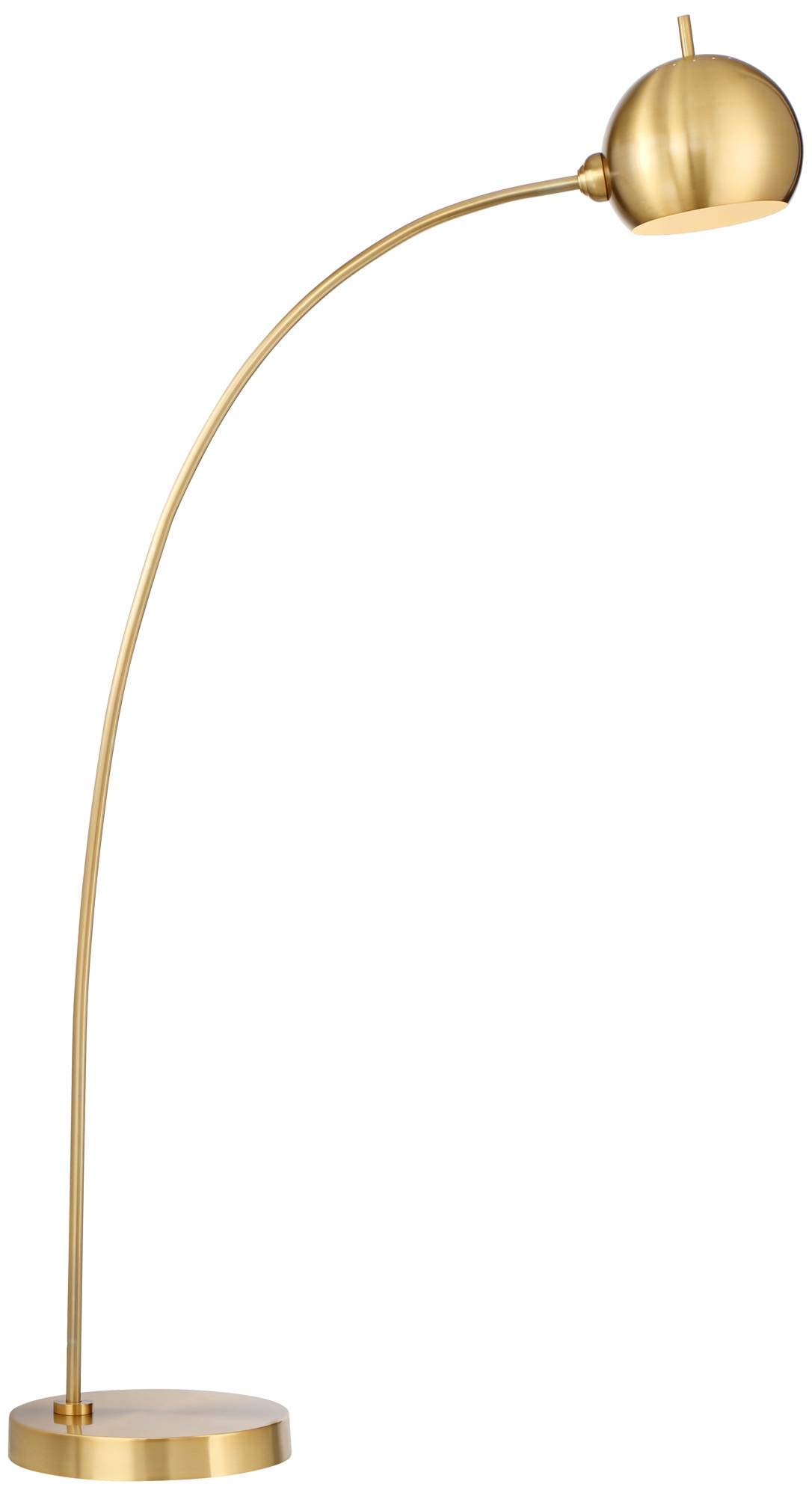 Possini Euro Design Capra Modern Chairside Arched Lamp Floor Standing 70" Tall Antique Brass Gold Swivel Head Bright Lighting Decor for Living Room Task Reading House Bedroom Home