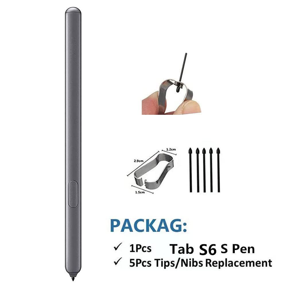 Tab S6 S Pen Replacement (WithBluetooth) for Samsung Galaxy Tab S6 SM-T860 All Versions Stylus Touch S Pen +Tips/Nibs (Gray)