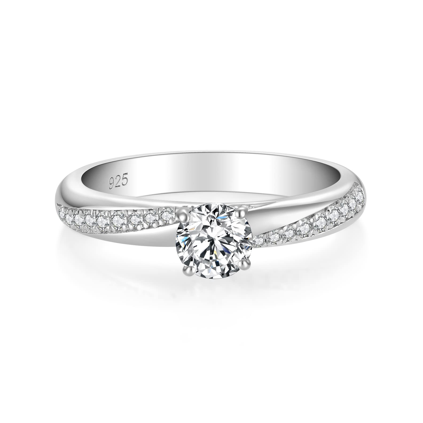 Viskyna Engagement Ring for Women 925 Sterling Silver Promise Ring Wedding Eternity Anniversary Statement Ring for Her Size 11