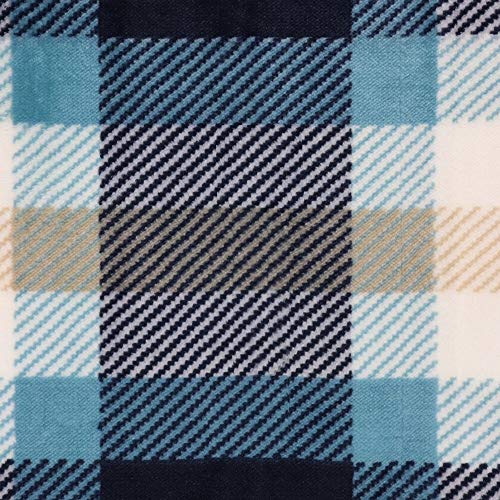 Serta Silky Plush Electric Heated Warming Throw Blanket Plaid Blue